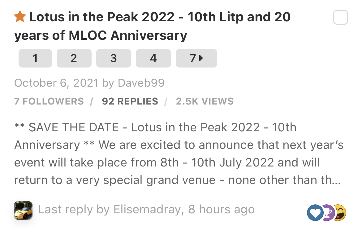 MLOC 10th Anniversary? - General Talk - Midlands Lotus Owners Club (MLOC)